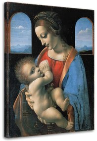 Obraz na plátně, REPRODUKCE Madonna Litta - Da Vinci - 40x60 cm