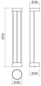Redo 90366 - LED Venkovní lampa ZEUS LED/11,5W/230V 3000K 75 cm IP54 hnědá