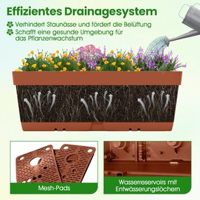 Costway 6 Kus truhlíků s drenážním systémem truhlíky vertikální zvýšený záhon