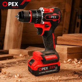 OPEX TOOLS Sada 2 v 1: vrták a šroubovák + akumulátový rázový klíč, 2x aku 21 v, 3 ah