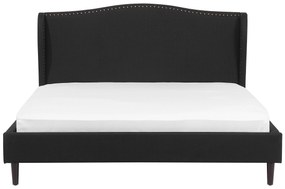 Čalouněná černá postel 180x200 cm COLMAR Beliani