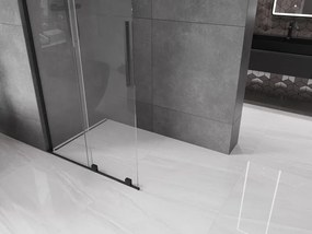 Mexen Velar L Walk-in posuvná sprchová stěna 110 x 200 cm, transparentní 8 mm, černá - 871-110-003-03-70