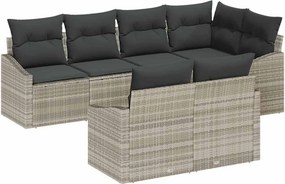 Set pohovek 7 ks Světle šedá polyratan 3346762