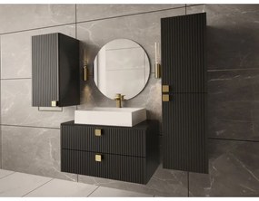 Koupelnový nábytek Petralio I, Sifon k umyvadlu: ne, Umyvadlo: ano, Barva:: černá