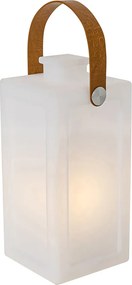 Moderní stolní lampa bílá efekt plamene dobíjecí IP44 - Stard