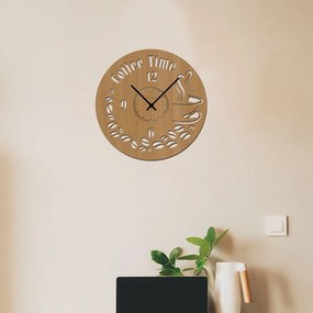 dřevo života Nástěnné hodiny COFFEE TIME Zvolte barvu dekoru: Horský dub, Zvolte velikost hodin (cm): 40x40