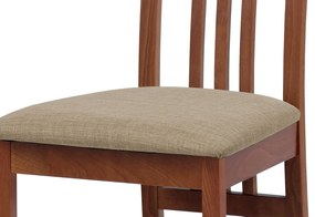 Jídelní židle BC-2482 TR3 Barva třešeň, látkový béžový potah