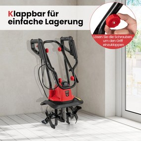 Costway Elektrický kultivátor 750 W | Pracovní šířka 32 cm | Pracovní hloubka 22