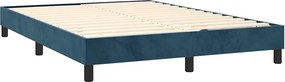 Box spring postel s matrací tmavě modrá 140x190 cm samet 3127371