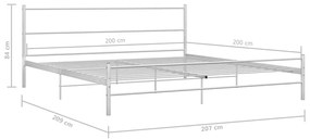 Petromila Rám postele bílý kov 200 x 200 cm