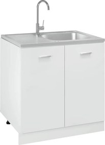 Kuchyňský dřez s odtokem stříbrný 800x600x155 mm nerezová ocel 147233