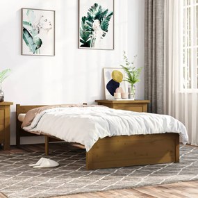 Rám postele medově hnědý masivní dřevo 90 x 190 cm Single,  815012 HangarStore.cz