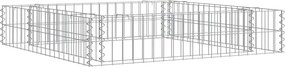 Gabionový vyvýšený záhon pozinkovaná ocel 100 x 100 x 20 cm 151311