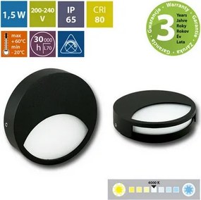 LED svítidlo McLED Ursa R, 1,5W, 4000K, IP65, černá ML-517.004.19.0