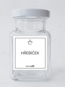 Samolepka na kořenky HŘEBÍČEK bílá 5 × 5 cm základní písmo