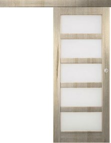 posuvné interiérové dveře na stěnu vasco doors BRAGA model 6 Průchozí rozměr: 70 x 197 cm, Orientace dveří: Levé dveře, Dekor: Dub Santa