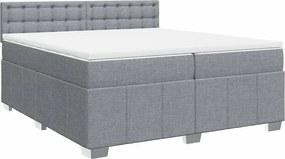 Box spring postel s matrací světle šedá 200 x 200 cm textil 3287189