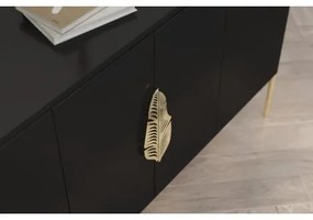 Komoda SKANDICA MERLIN 138 cm, černá a zlaté kovové nohy SKANDICA 8717