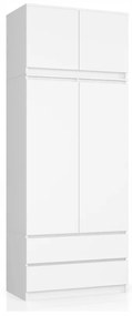 Skříň S90, 90x180x51, bílá + nástavec