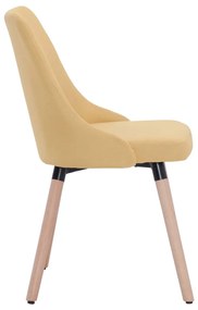vidaXL 283632 Marketos Dining Chairs 2 pcs Yellow Fabric