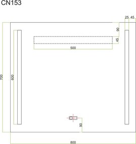 Mereo Mereo, Zrcadlo 80x70 cm s LED osvětlením, CN153