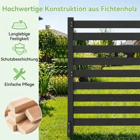 Costway 2-dílný zahradní plot s dřevěnými sloupky, plot na ochranu soukromí