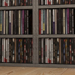 HOMCOM Sada 2 sloupcových polic pro ukládání CD-DVD kabinet 6 + 6 přihrádek 21 x 22,5 x 88,5 cm max. kapacita 204 CD tmavě šedá