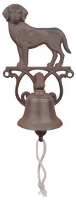 Litinový nástěnný zvonek pes 24x14cm