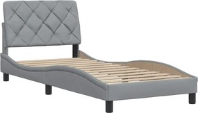 Rám postele bez matrace světle šedá 90 x 190 cm textil 3310566