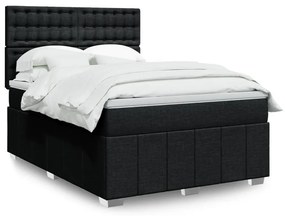 Box spring postel s matrací černá 140x200 cm textil 3291707