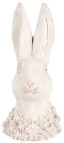 Béžová antik cementová busta králík - 11*11*24 cm