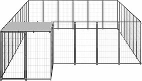 Psí kotec černý 15,73 m² ocel 3082214
