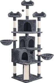 Kočičí nábytek se škrabadlem Yaheetech – tmavě šedá, 55,5 cm (délka) × 55,5 cm (šířka) × 194 cm (výška), 194 cm (265926531864)