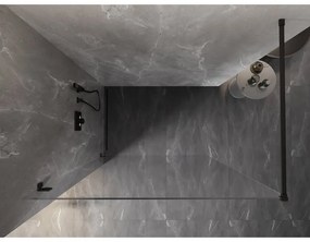Mexen Lunar sprchová stěna levá 100 x 200 cm, 8mm čiré sklo, černá matná, 830-100-000-70-00-L