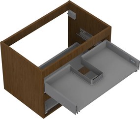 Mexen Box-A, závěsná skříňka 70 cm, 2 zásuvky, ořech, 91AX0-0700-470-2-86