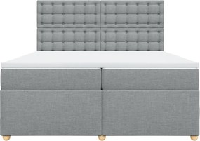 Box spring postel s matrací světle šedá 200 x 200 cm textil 3291401