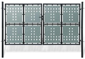 vidaXL Černá jednokřídlá plotová brána 300 x 200 cm