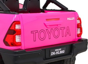 Ramiz Elektrické auto Toyota Hilux pro děti růžové + pohon 4x4 + dálkové ovládání
