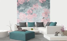 DIMEX | Vliesová fototapeta na zeď Abstrakt růže I. MS-3-0377 | 225 x 250 cm | růžová, šedá