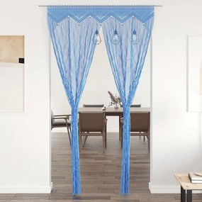 Macramé závěs modrý 140 x 240 cm bavlna 323986