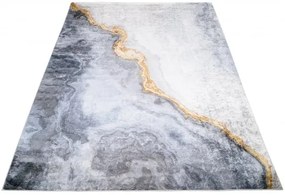 Kusový koberec pratelný TOSCANA 38660 Abstraktní pogumovaný šedý krémový zlatý Rozměr: 120x170 cm