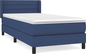 Box spring postel s matrací modrá 90x190 cm textil 3129759