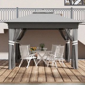 Outsunny Garden Stan se solárně napájenými LED diodami Garden Stan s osvětlením, 336 cm x 270 cm, šedá