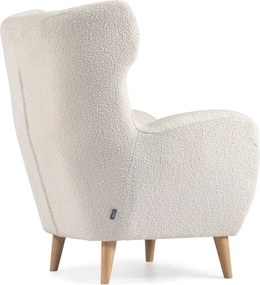 Bílé křeslo z textilie bouclé Patio – Kave Home