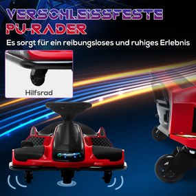 HOMCOM Dětský elektrický Go-Kart 12V 3-8km/h Drift Kart s drift módem, pomalým startem, Go-Kart s osvětlením a hudbou, bezpečnostním pásem pro děti v…
