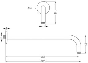 Mexen Kai DR70 podomítkový sprchový set s 25 cm hlavovou sprchou, zlatá, 77602DR7025-50