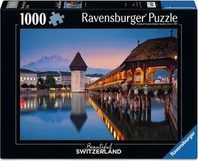 RAVENSBURGER Puzzle Krásné Švýcarsko: Kapličkový most, Lucern / 1000 d