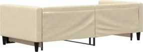 Válenda s přistýlkou krémová 90 x 200 cm textil 3196582