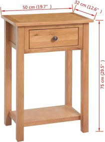 Konzolový stolek 50 x 32 x 75 cm masivní dubové dřevo 243932