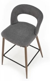 Barová židle- H114- Šedá/Ořech